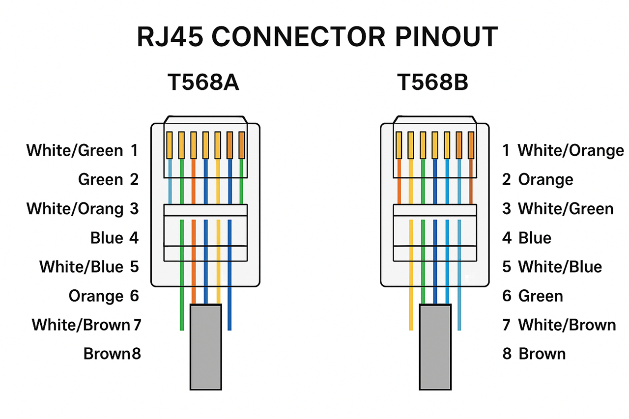 What Is an RJ45 Connector? RJ45 Pinout, Types, Wiring Guide ...